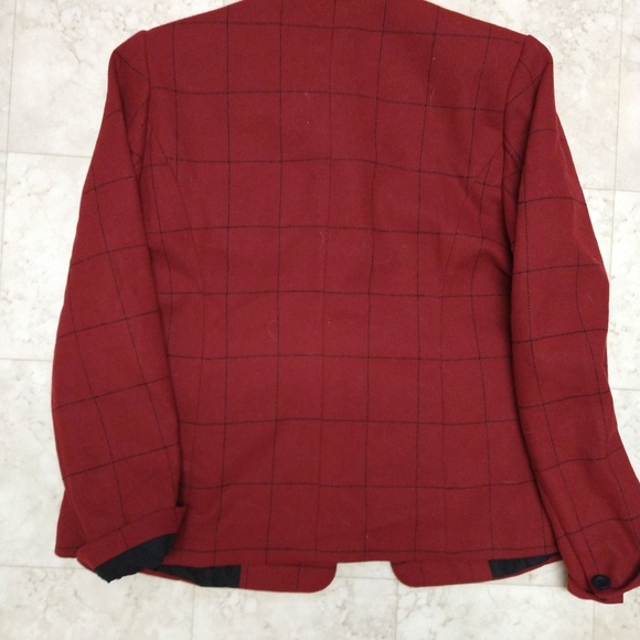 Appleseed's | Jackets & Coats | Appleseeds Red Black Plaid Blazer Nwt | Poshmark